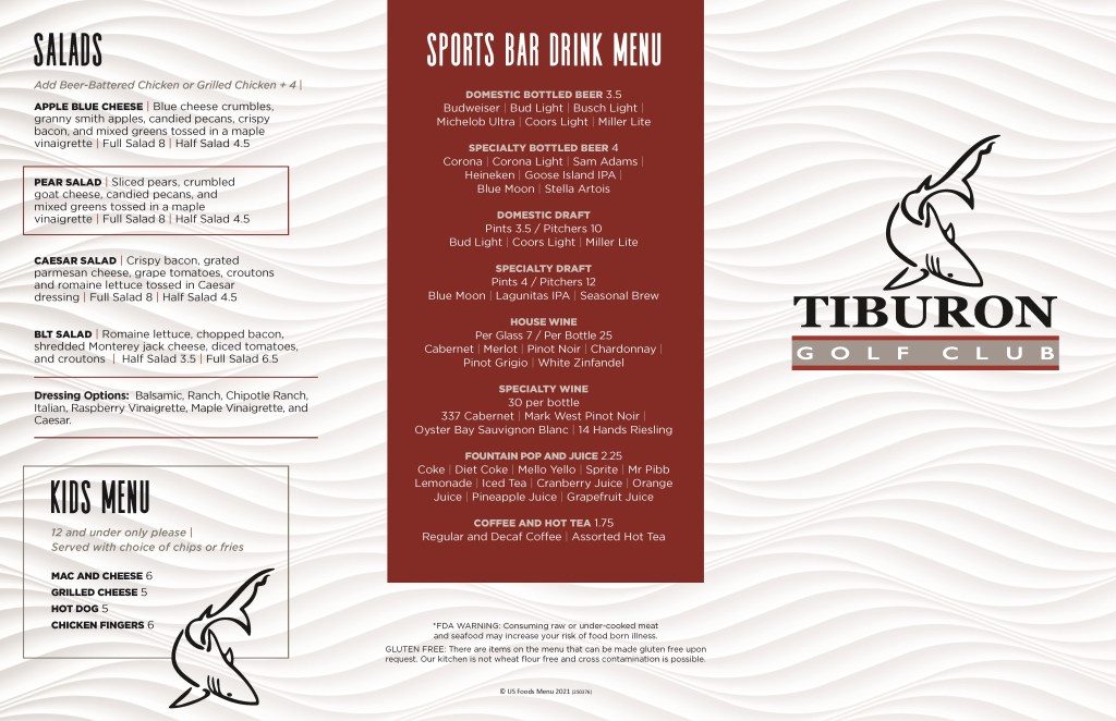Menu - Tiburon Golf Club