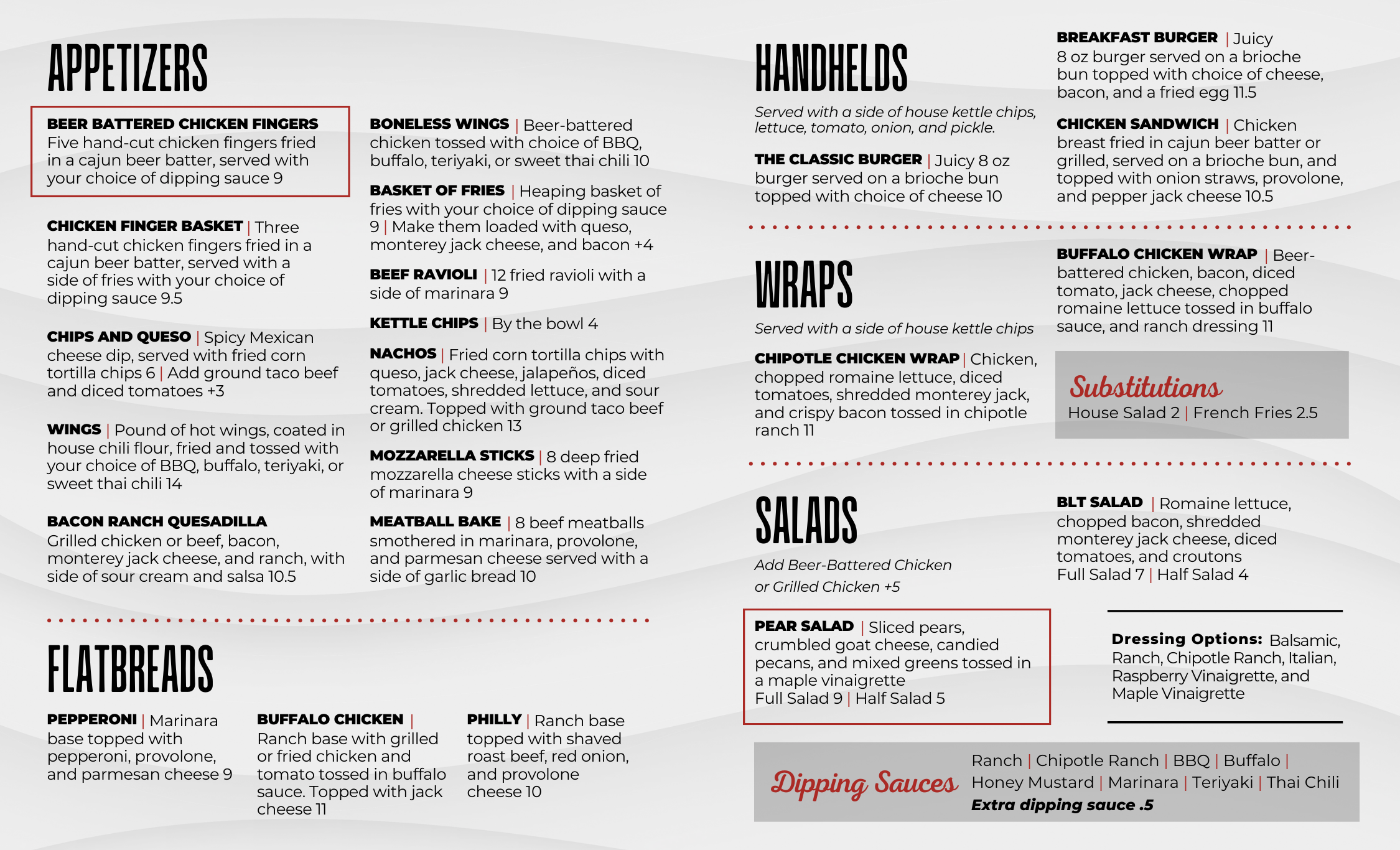 Menu - Tiburon Golf Club