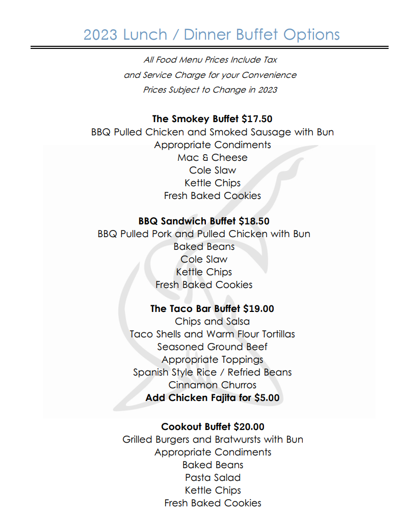 Golf Outing Food & Beverage Options - Tiburon Golf Club